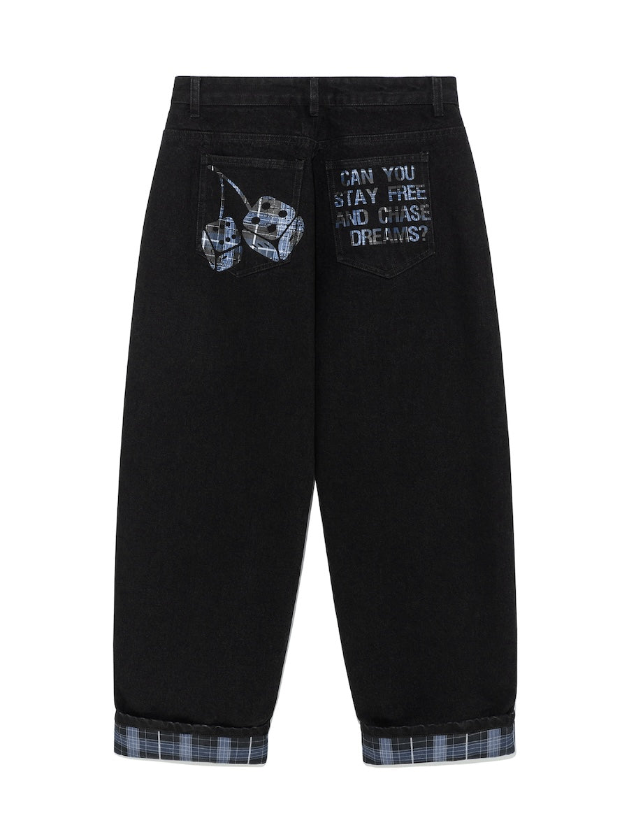 CHECKMATE REVERSIBLE DENIM PANTS – Glowny